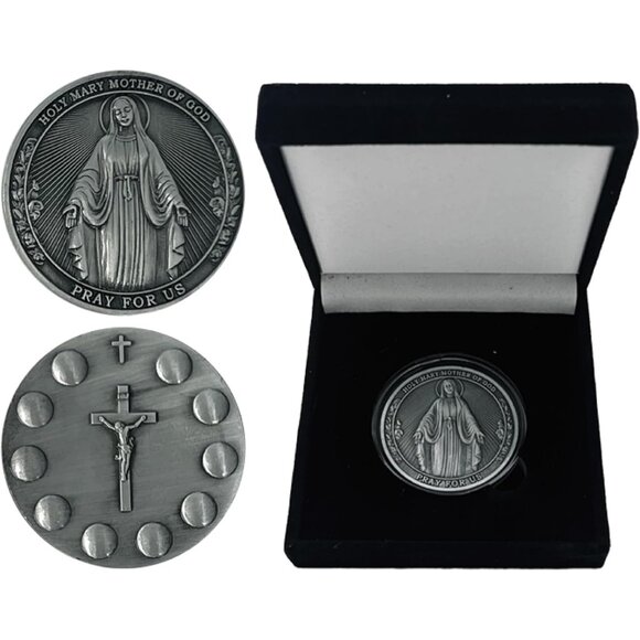Other | Catholic Bronze Rosary Coin Pocket Prayer Token With Crucifix ...
